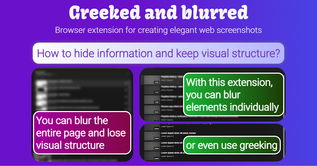 Greeked and blurred - a browser extension for creating elegant web ...